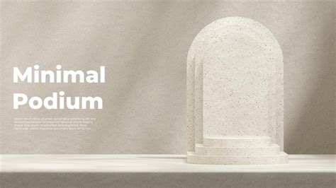 Подиум с натуральной керамической текстурой и минималистичным дизайном в ландшафтном 3d