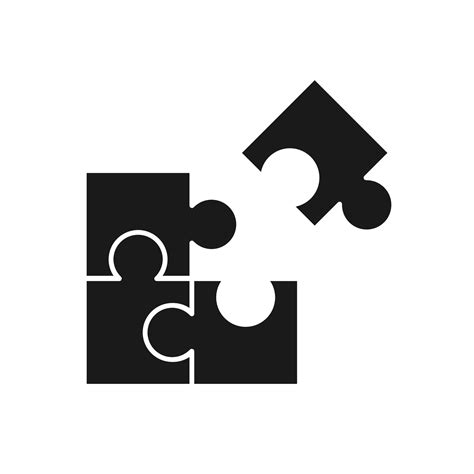 Four Puzzle Vector Icon Of Four Pieces Jigsaw Game Icon Vector Illustration Vector Art