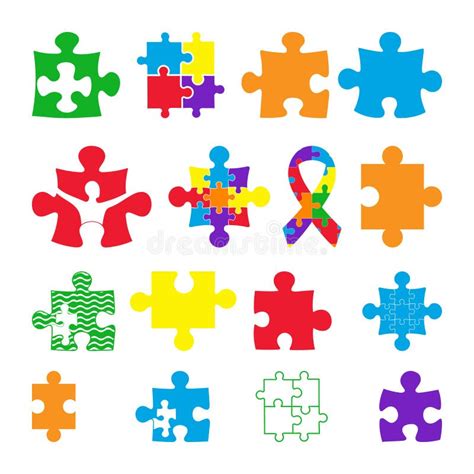 Jigsaw Puzzle Pattern Vector Autism Awareness Puzzle Pieces