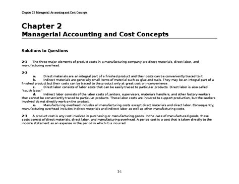 Doc Chapter 2 Managerial Accounting And Cost Concepts