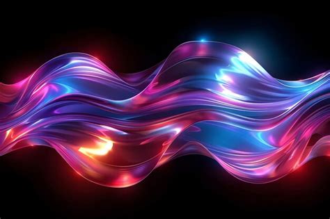 Vibrant Flow Of Light A Stunning Abstract Wave Design Premium Ai Generated Image
