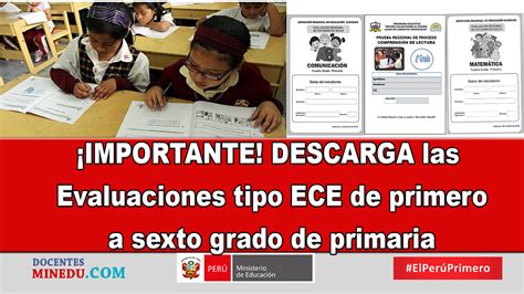 ¡importante Descarga Las Evaluaciones Tipo Ece De Primero A Sexto