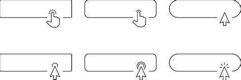 click blank button with pointer clicking mouse pointer pictogram action