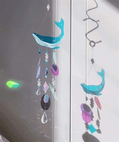 하늘 바다 고래 아크릴 썬캐쳐 2types 무지개 행잉 인테리어 모빌 에이블리