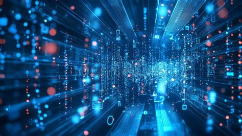 Abstract Digital Data Flow With Bright Blue Lights Stock Image Image Of Futuristic Blue