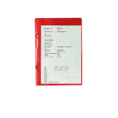 Mapje Geschikt Voor Het Opbergen Van Het Tenaamstellingscode Formulier