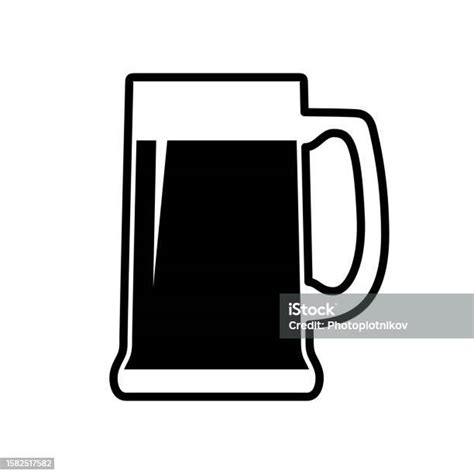 맥주 유리 아이콘은 흰색 배경에 분리되어 있습니다 맥주 한 잔 알코올 음료 로고 라벨 간판 포스터 티셔츠를 위한 디자인 요소 벡터 그림 벡터에 대한 스톡 벡터 아트 및 기타