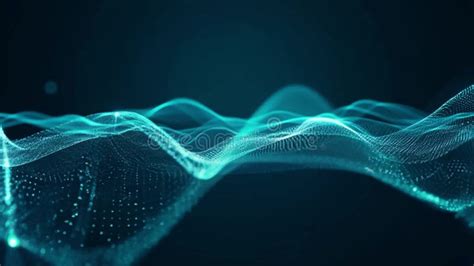 Abstract Teal Blue Digital Wave Pattern On Dark Background Stock Video