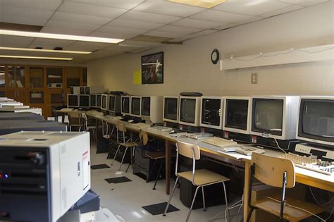 Vintage Computers In A Classroom Premium Ai Generated Image