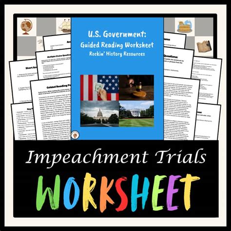 Impeachment Trials Guided Reading Worksheet Us Government Tpt