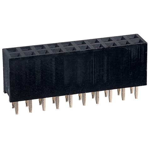 Truconnect 2x10 Way Double Row Pcb Socket 2 54mm Pitch Rapid Electronics