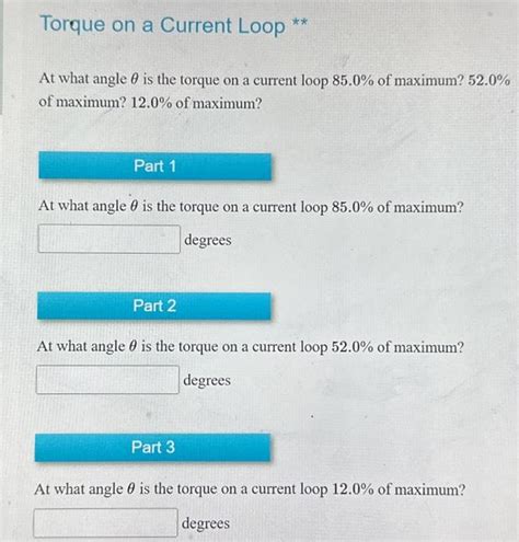 Solved Torque on a Current Loop At what angle θ is the Chegg