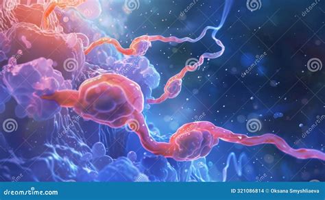 Synaptic Transmission In The Human Nervous System Visualization Royalty
