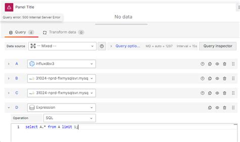 Sql Query Error In Expression Internal Server Error 500 Dashboards