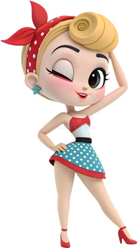 Pin Up Girl With Exaggerated Emotional Expression For Vibrant Design