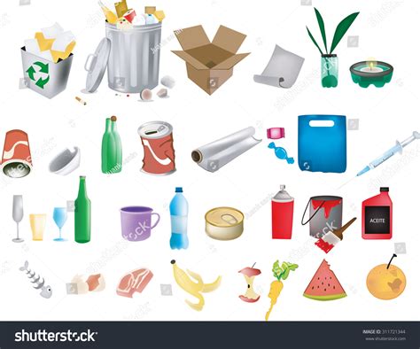 Recycling Garbage Elements Stock Vector Royalty Free 311721344