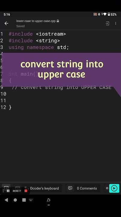 convert string into upper case strings c programming shorts