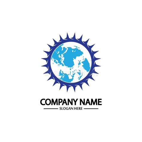 Global Engineer World Gear Logo Design Template Stock Vector