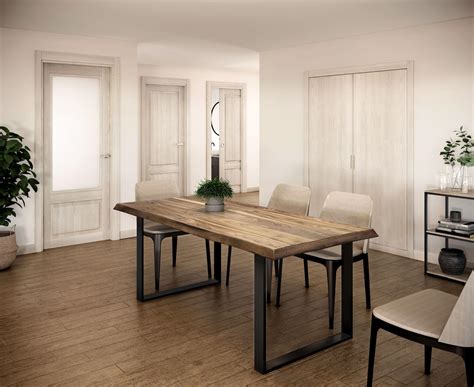 Mesa De Comedor Fija Madera De Nogal Maciza 180x76x88cm Leroy Merlin