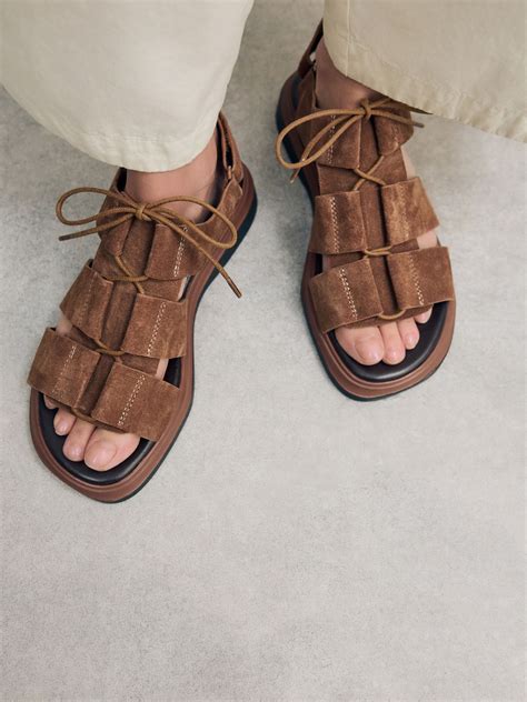 Buy Tan Brown Suede Chunky Lace Up Sandals From The Next Uk Online Shop