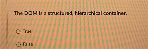 Solved The Dom Is A Structured Hierarchical