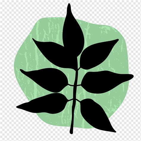 그린 원 요소 나뭇잎 블랙 실루엣 트리 지점 자연 Png Pngwing