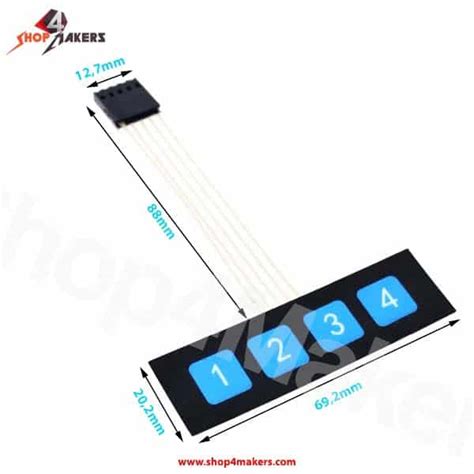 Clavier Matrice Arduino Keypad 1×4 Shop4makers Maroc