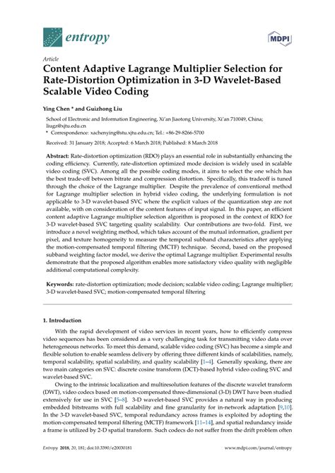 Pdf Content Adaptive Lagrange Multiplier Selection For Rate