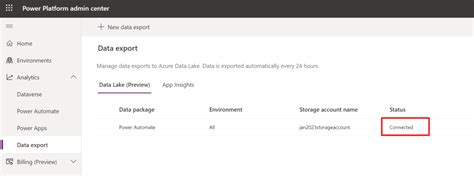 Power Platform Self Service Analytics Data Export To Data Lake Preview
