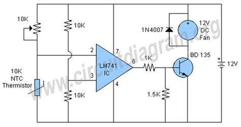 Temperature Controlled Fan Circuit Diagram