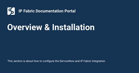 Overview And Installation Ip Fabric Documentation Portal