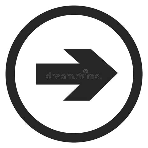 Right Direction Pointer Black Arrow Round Sign Stock Vector Illustration Of Background Round