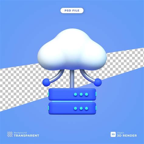 Premium PSD D Illustration Of AI Cloud Database