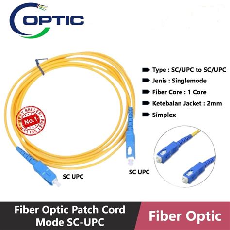 Jual Patchcord Fiber Optic SC To SC UPC SM Simplex 3 Meter Kabel Fiber Optik 5 10 METER