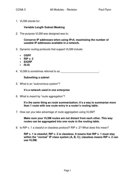 Revision Notes Ccna 3 Easy Pdf Network Switch Ethernet