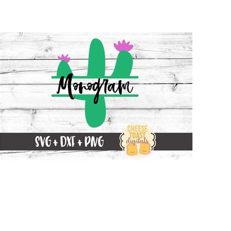Cactus Monogram Svg Split Monogram Svg Succulent Svg Cact Inspire Uplift
