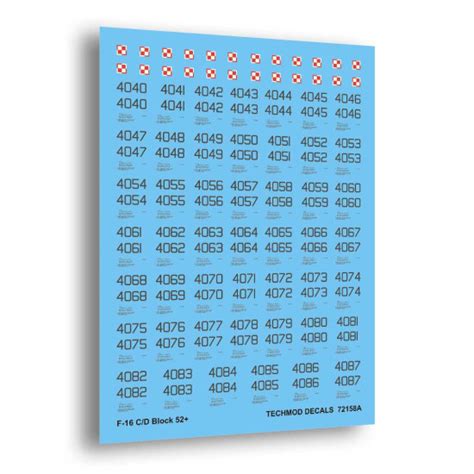 Techmod 72158 1 72 General Dynamics F 16c D Block 52 Polish A F Wet Decal