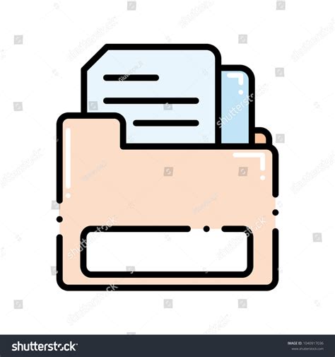 dashed line file folder document information stock vector royalty free