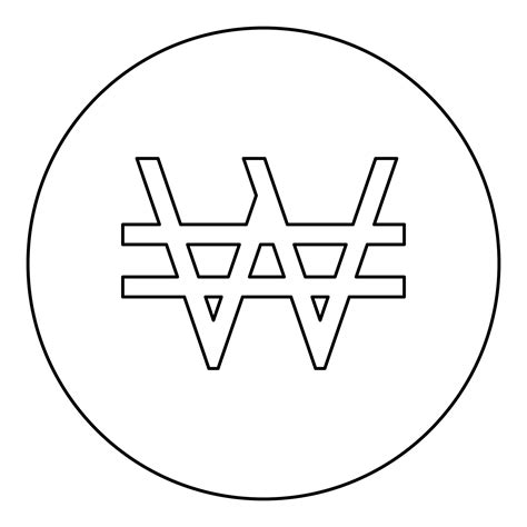 symbol won korea money sign krw currency monetary icon in circle round