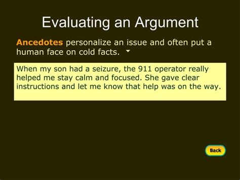 Evaluating An Argument Ppt Law