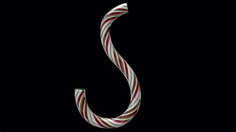 Glossy Animated Candy Cane Christmas Text Typeface With Alpha The