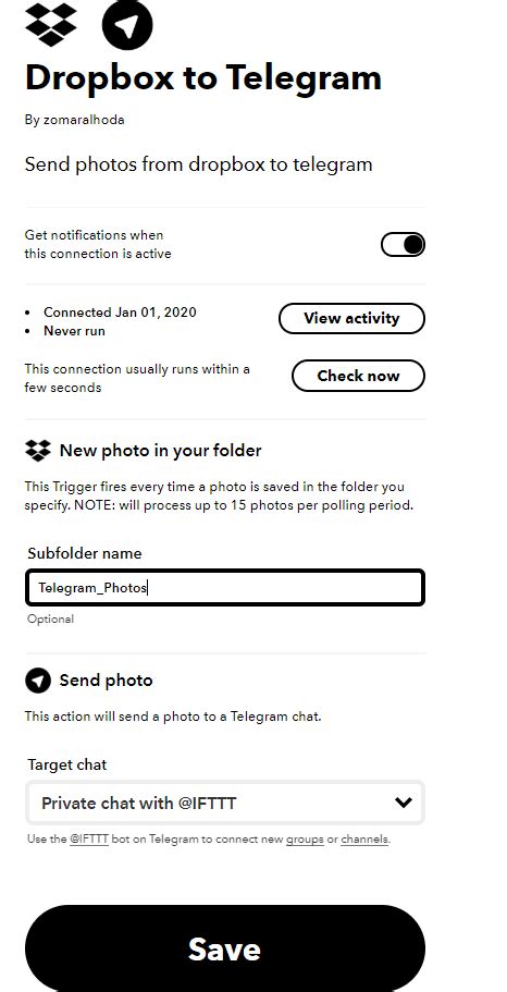 Ifttt Send An Image From Dropbox To Telegram Stack Overflow