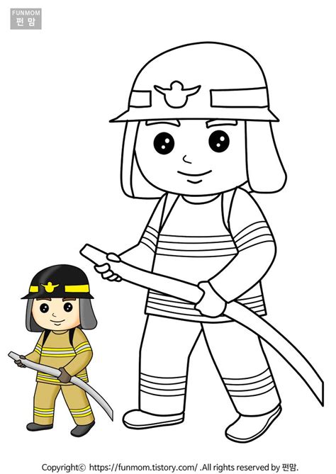 소방관 그림 도안 색칠프린트 Simple Past Tense Coloring Pages Simple Present Tense