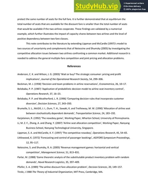 An Airline Seat Allocation Game PDF