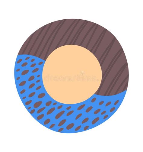 Diseño Abstracto De Donut Marrón Y Azul Con Patrones Gráfico De Anillos De Círculo Con Textura