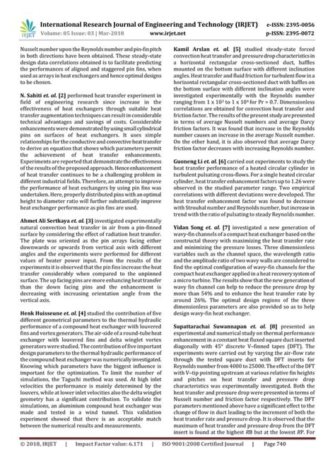 Irjet Experimental Analysis Of Convective Heat Transfer Augmentation Of Bi Metallic Plate Heat