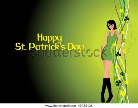 Green Stripes Background Sexy Girl Stock Vector Royalty Free Shutterstock