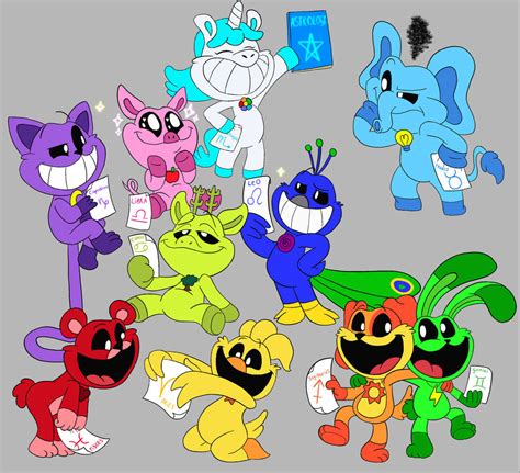 Smiling Critters Rising Signs Version B By Tazyanadevil On Deviantart