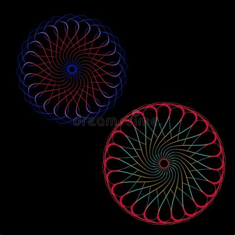 Abstract Spirograph Art Parabolic Curve Of Line In Circle Form Illustration Vector Image