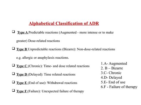 Adverse Drug Reactions Adr Types Classification And Examples